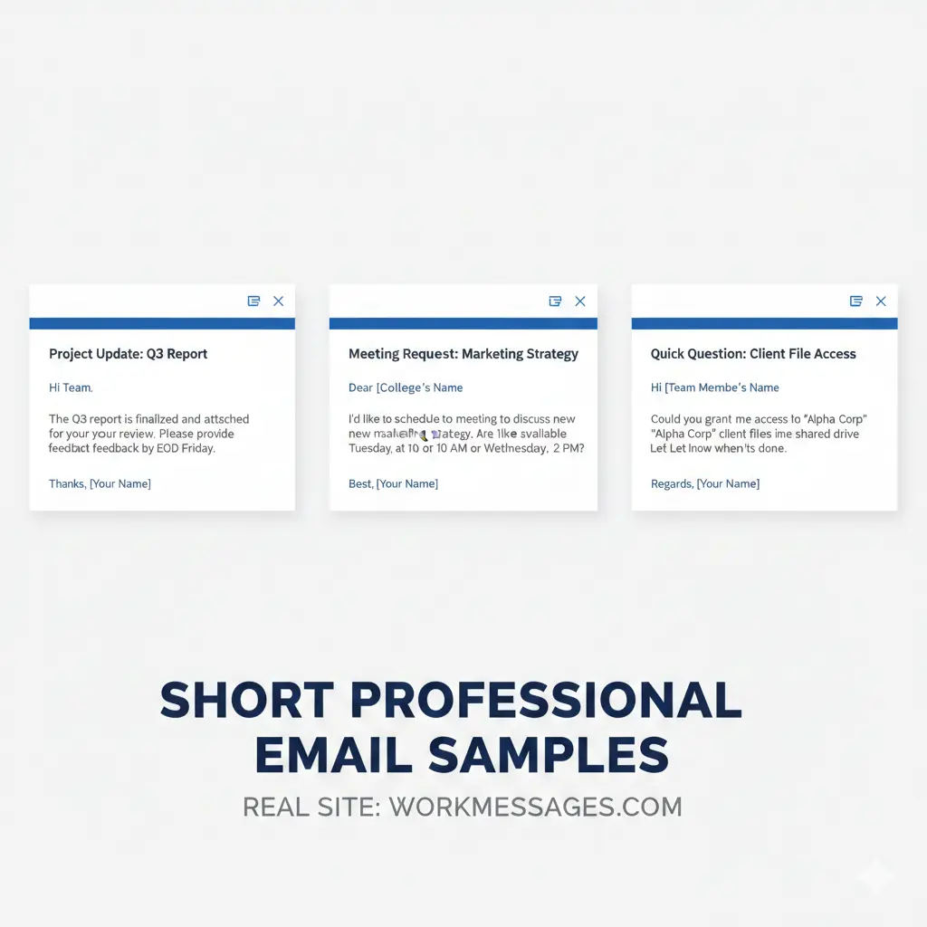 Short Professional Email Samples for Clear Work Messages 2026